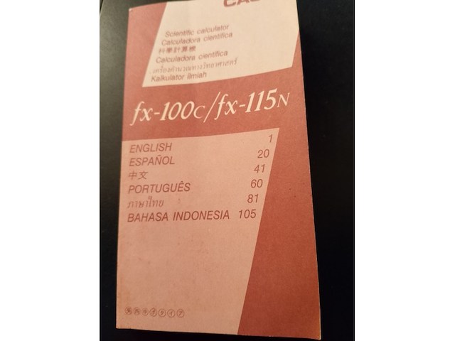 Uputstvo za kalkulatorCASIO fx-100c/fx-115n