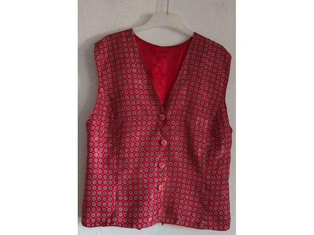 Retro Crveni Prsluk – Unikat M/L