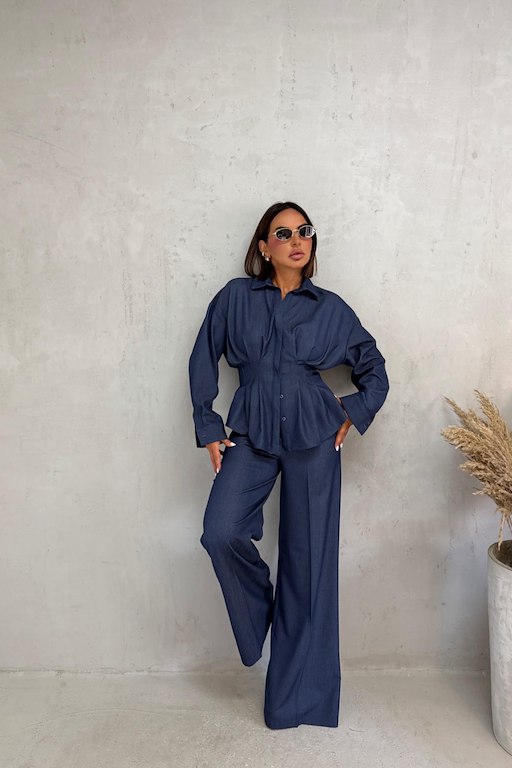 MAISIE DENIM ZVONASTE PANTALONE VISOKOG STRUKA
