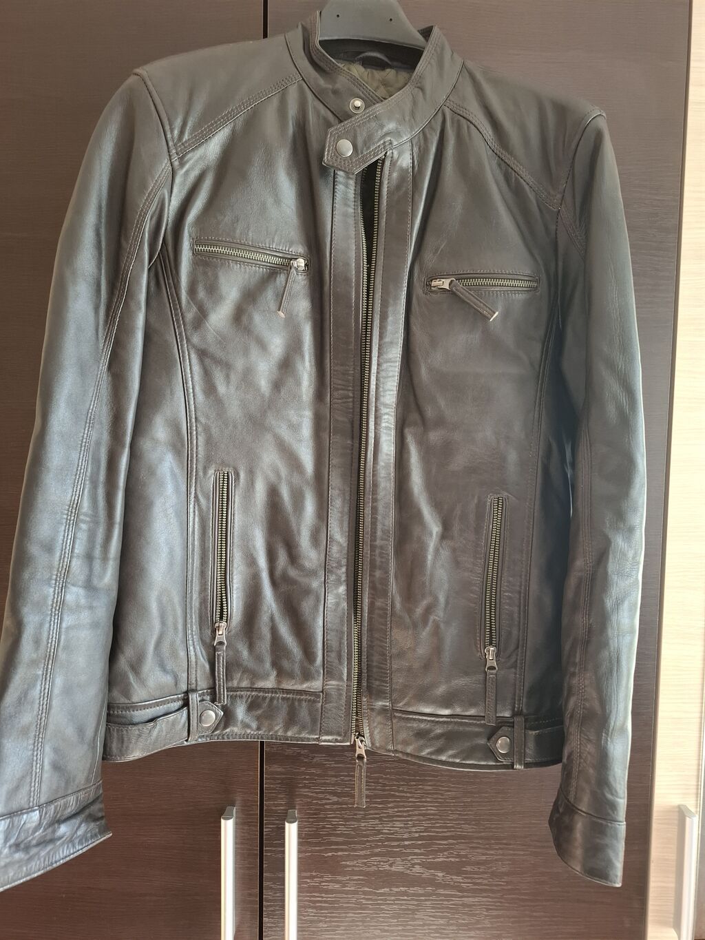 Muška kožna jakna – Genuine Leather (2XL)obučena dva puta -
