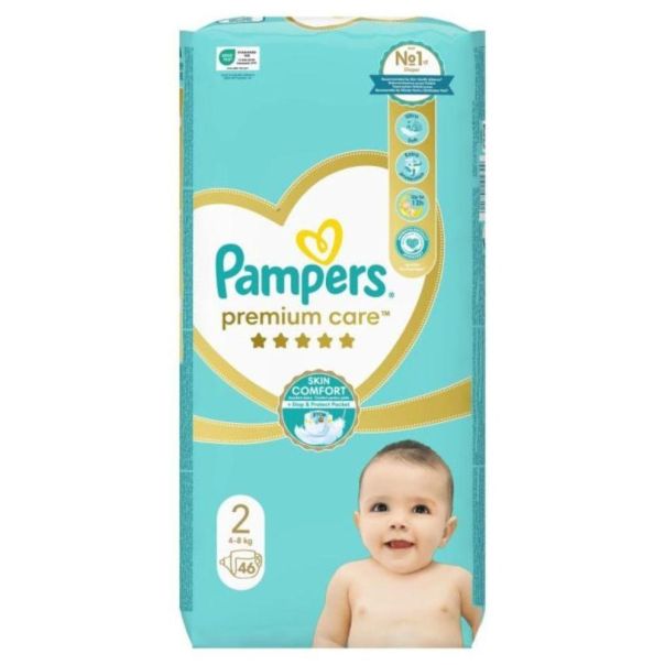 PAMPERS Premium Care veličina 2 pelene za bebe (4-8 kg, 46 komada)