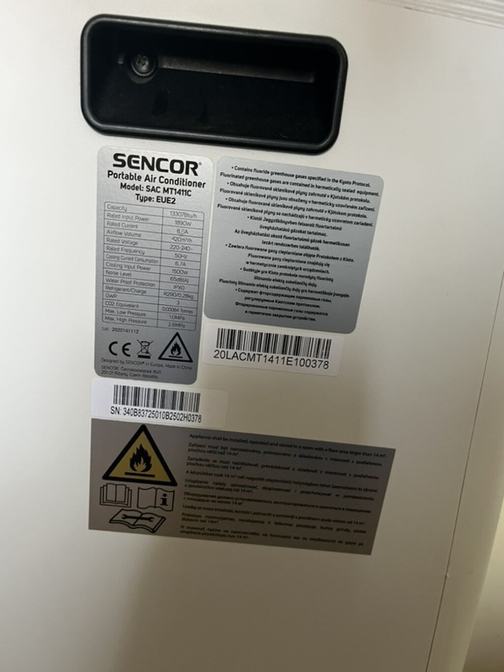 Prenosni klima uređaj Sencor SAC MT4111C (tip EUE2) - Snaga hlađenja