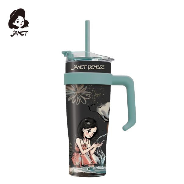 JANET STAINLESS STEEL PUTNI TERMOS 1200ML, LID PP+SILICONE+STRAW J-509