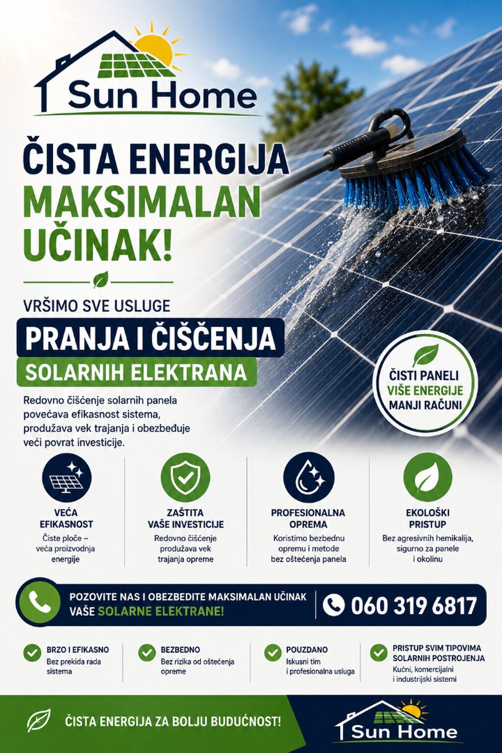 PRANJE I ČIŠĆENJE SOLARNIH PANELA Profesionalno pranje i čišćenje