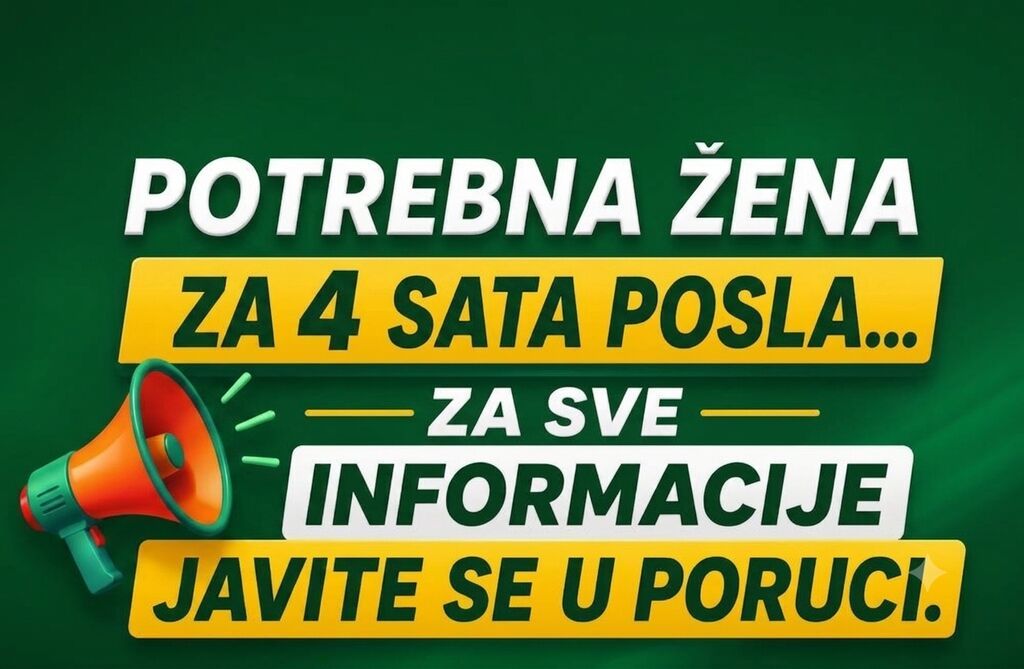Oglas za posao – angažovanje na pola radnog vremena Traži se žena za