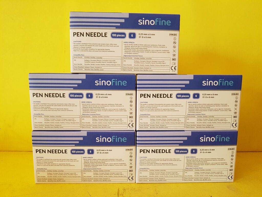 Iglice za pen, za insulin 0,25x6mm 5 kutija za SAMO 1999 din. Rok