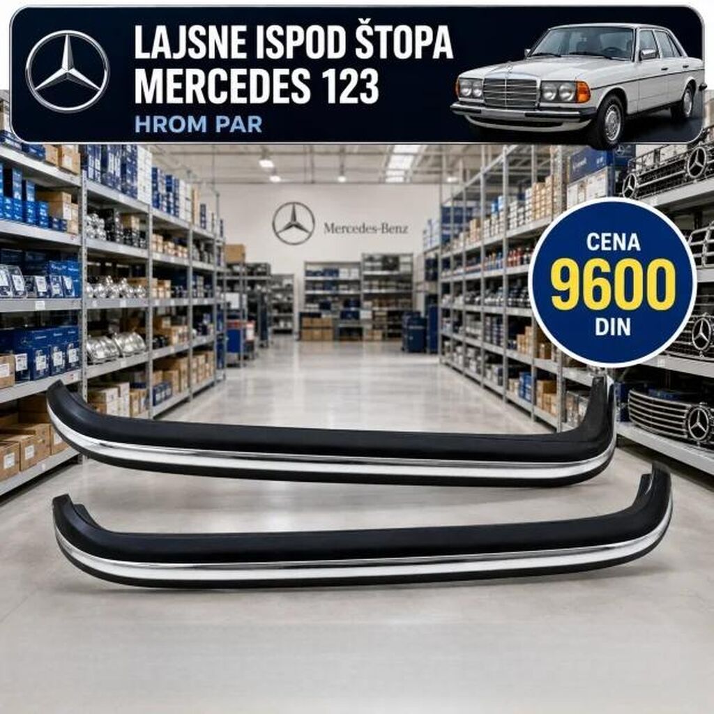 STAKLO STOPA MERCEDES 123 LAJSNE ISPOD STOPA HROM PAR NOVE | Lajsne