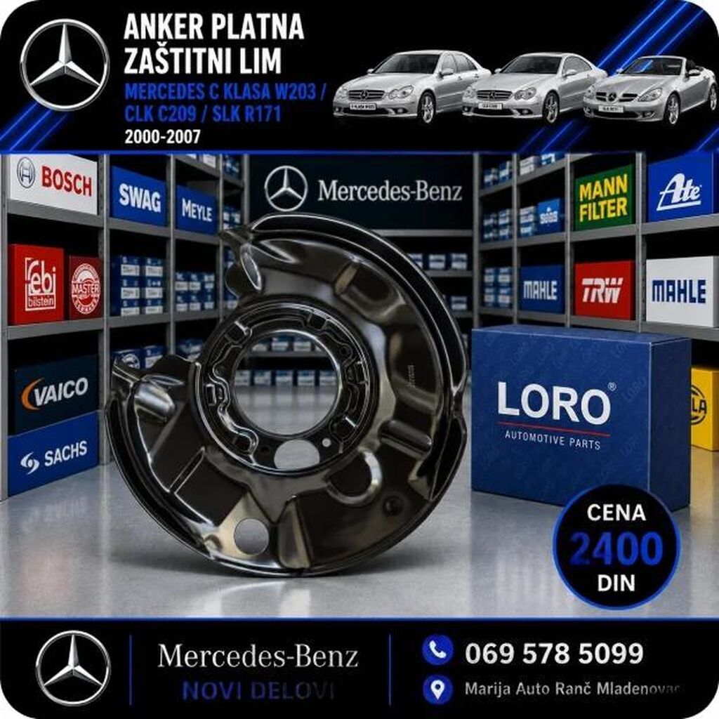 MERCEDES C KLASA W203 CLK SLK ANKER PLATNA ZASTITN LIM 00-07 | Anker