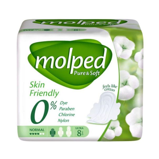 MOLPED Pure & Soft Normal – higijenski ulošci od organskog pamuka (8 komada)