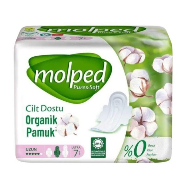 MOLPED Pure & Soft Long – higijenski ulošci od organskog pamuka (7 komada)