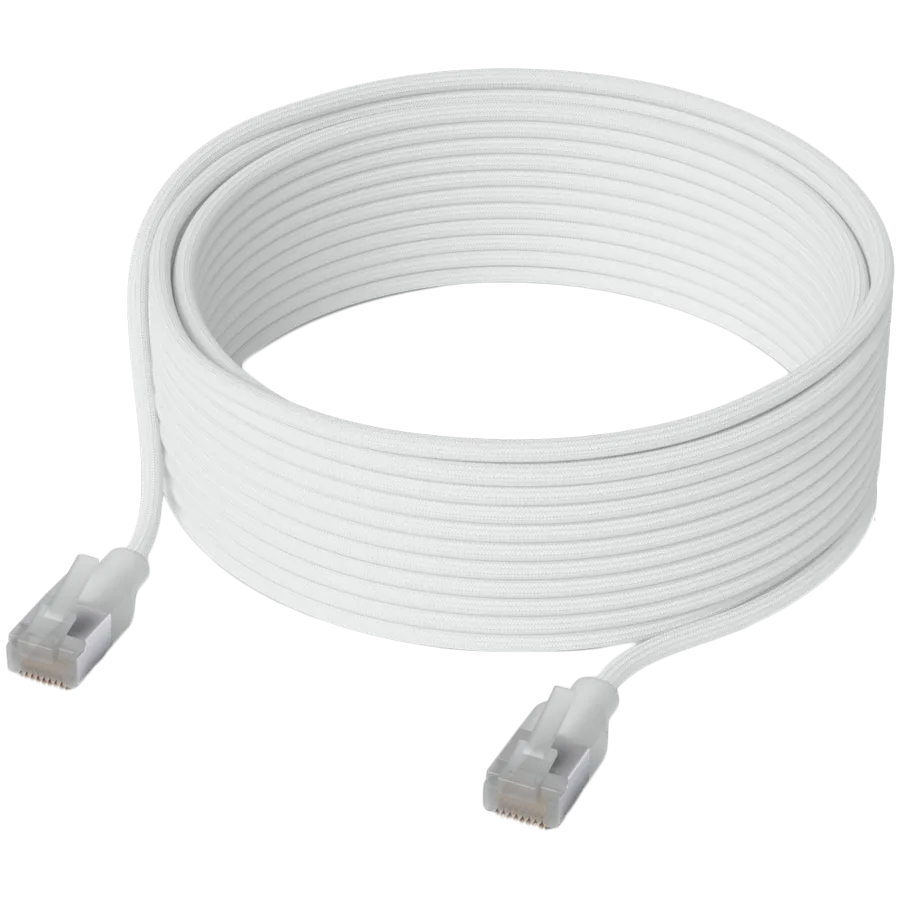 Ubiquiti UniFi UACC-Cable-Patch-EL-C6A-8M-W Premium Patch Cable Ultra-thin braided, designed and optimized for 10 GbE networking, RJ45