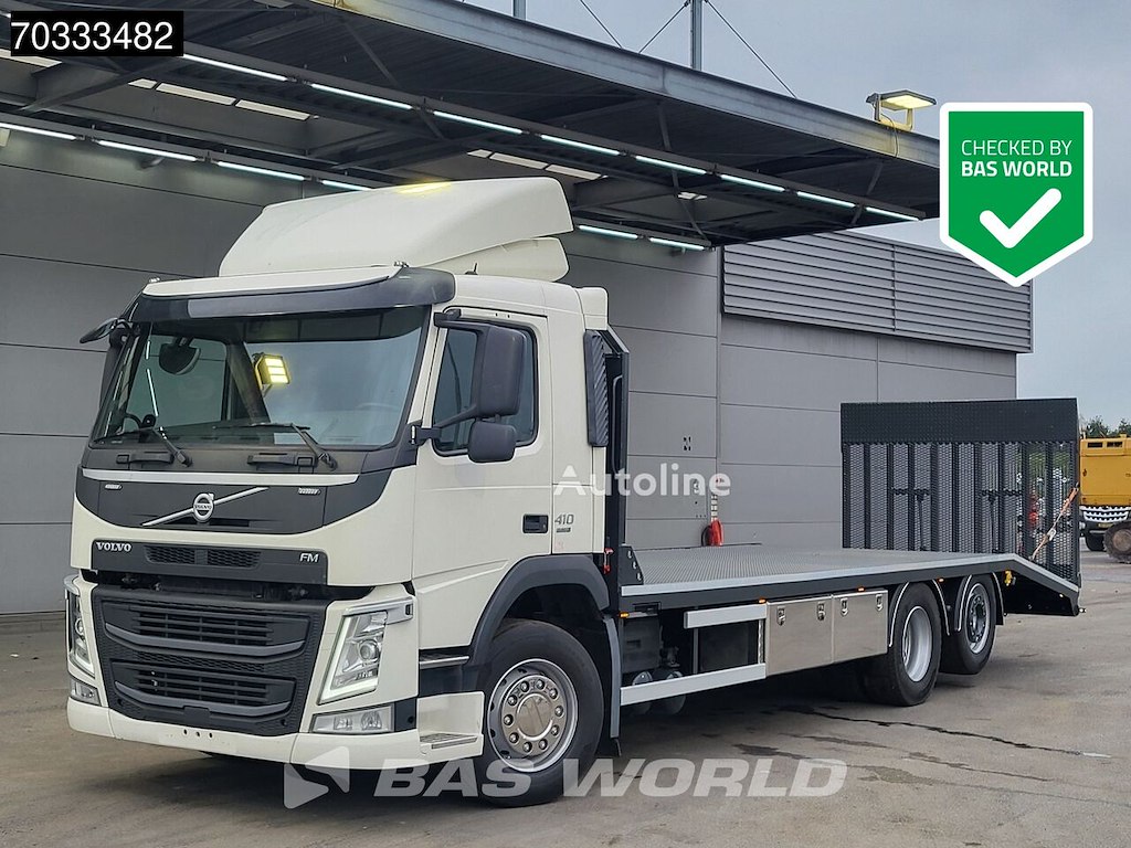 Volvo FM 410 FM 6X2 Machine transporter Hydraulic ramp Winch Lift+Stee autotransporter