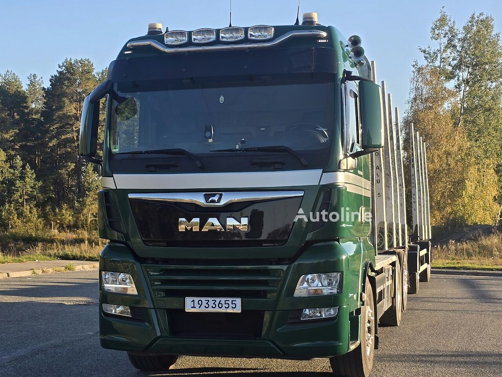 MAN TGS 26.500 kamion za prevoz drva + šumarska prikolica