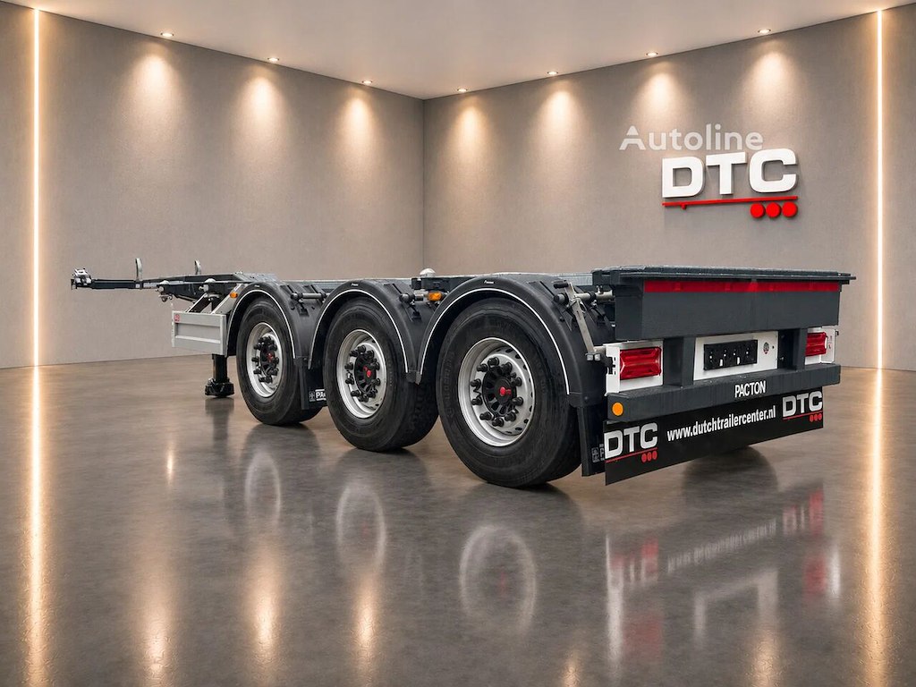 Pacton Containerchassis | 2x uitschuifbaar | Volledig geschoopeerd poluprikolica za prevoz kontejnera