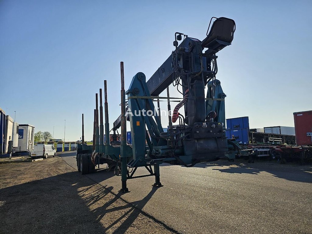 LEONET TB 18 - WOOD TRAILER WITH CRANE - BPW DRUM STEEL SUSPENSI poluprikolica za prevoz drva