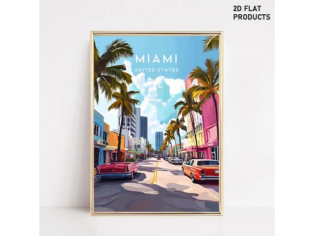 Poster Miami 40x30 cm
