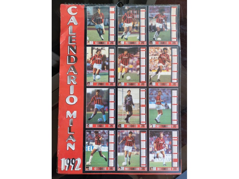 FC MILAN zidni kalendar 1992. g