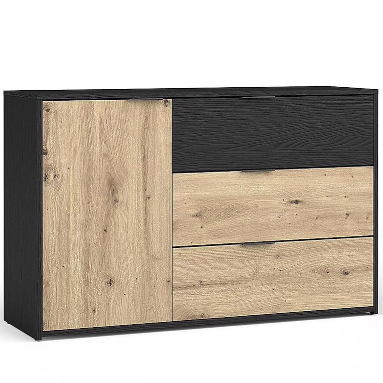 Upsala komoda 139x35x79,5 crna/hrast