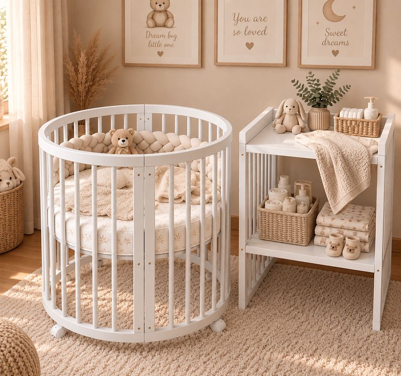 Little Booky okrugli krevetac za bebe 9u1