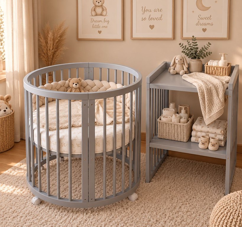 Little Booky okrugli krevetac za bebe 9u1