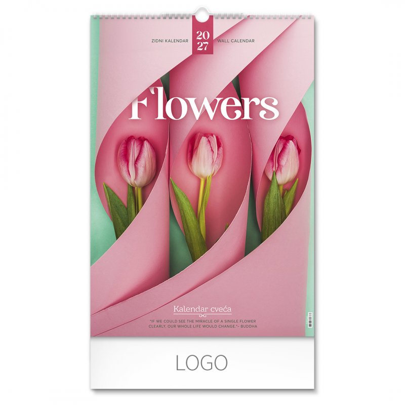 FLOWERS, zidni kalendar: 7 listova, dvomesečni