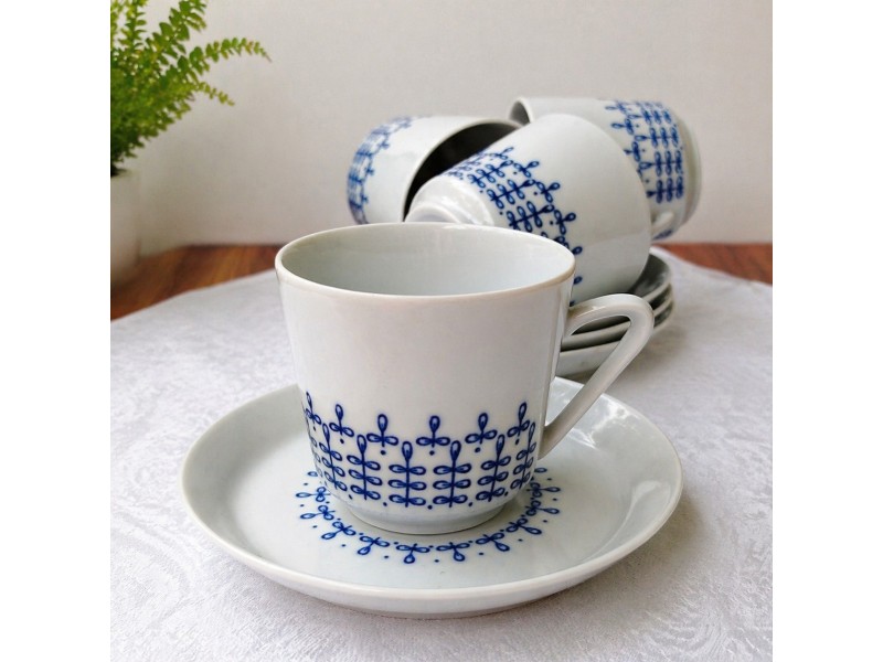 Porcelanske šolje - motiv u kobaltnoplavoj boji - KAHLA