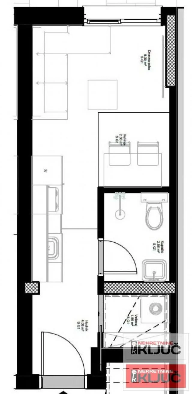 BLIZINA NAJLON PIJACE, 20m2, Garsonjera, Garažni