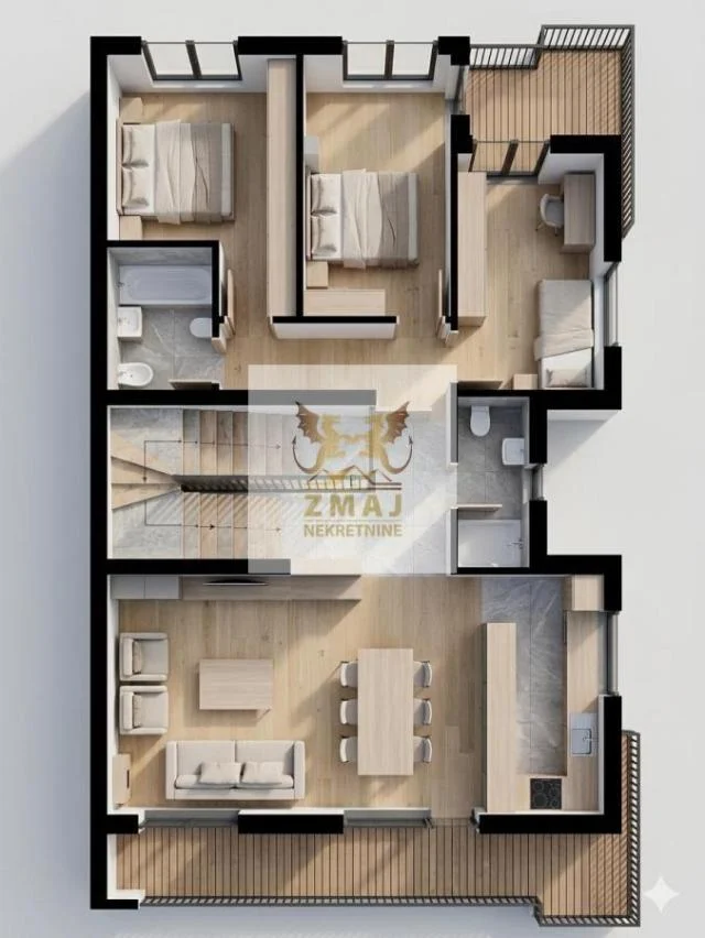 PRELEP, LUKSUZAN STAN POVRSINE 98,94m2, SA GRATIS TERASOM ISTE VELICINE