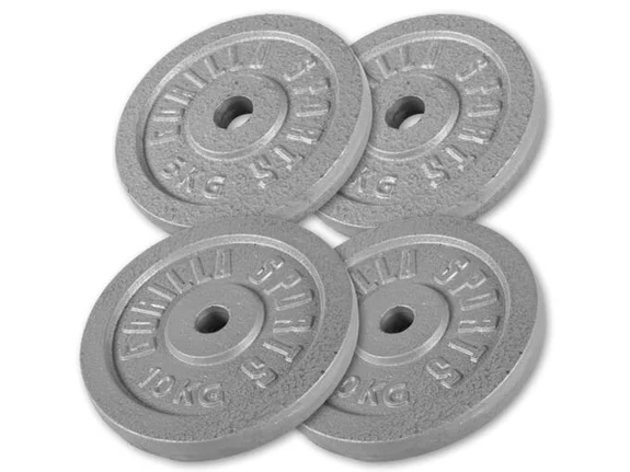 Gorilla Sports Set tegova od livenog gvožđa (2 x 5 + 2 x 10 kg)