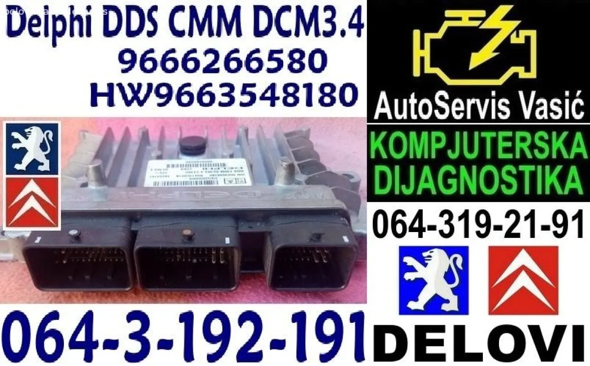 KOMPJUTER Delphi 9666266580 DCM3.4 CEM0 Pežo Citroen Peugeot
