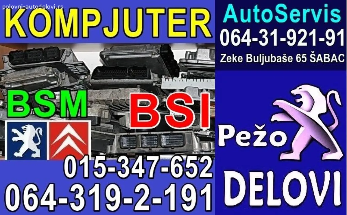 Pežo 607 KOMPJUTER BSI BSM i KOD KLJUČ