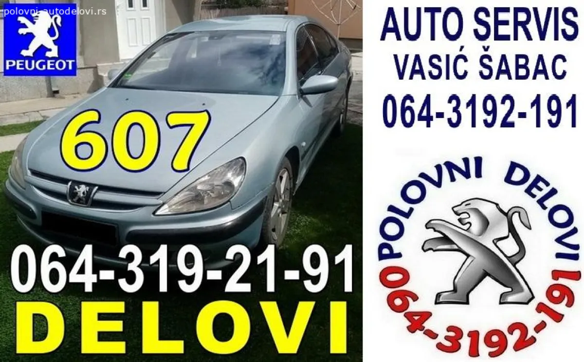 Pežo 607 ŠOFERŠAJBNA prednja, zadnja, STAKLO od VRATA