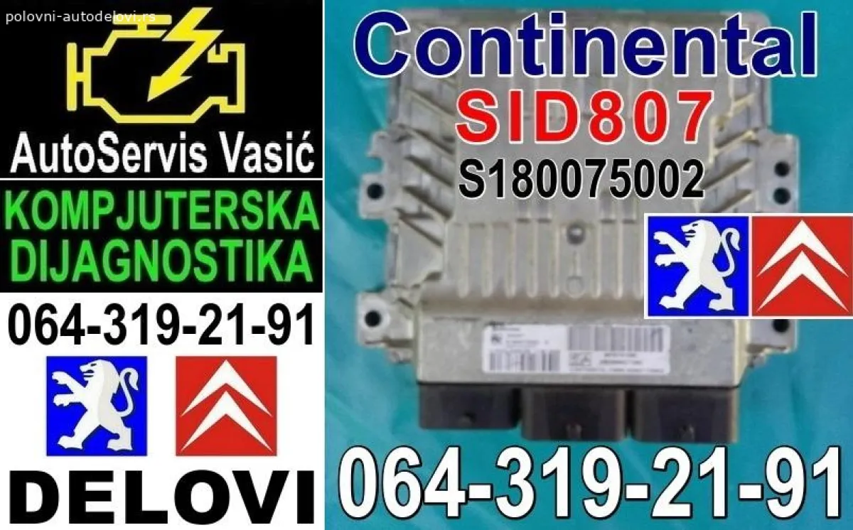 KOMPJUTER Continental SID807 , S180075002 K Pežo Citroen