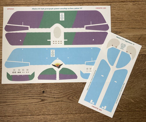 Aviattic ATT32321 Albatros D.V/Va - dark green/purple painted camouflage on linen, pattern "B"