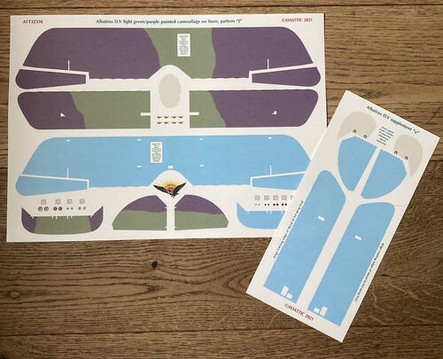 Aviattic ATT32336 Albatros D.V/Va - light green and purple painted camouflage on linen, pattern "J"