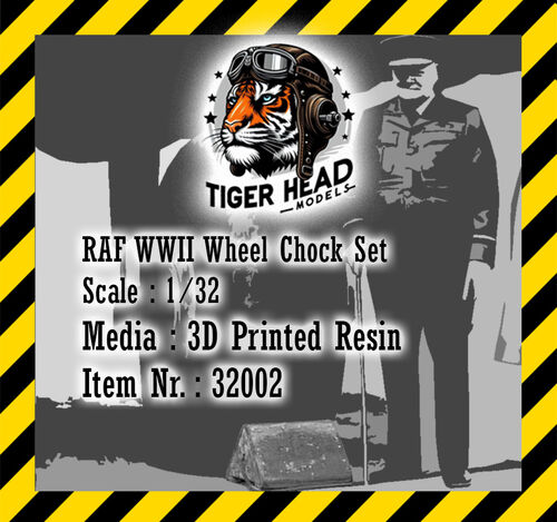 TigerHead Decals R32002 RAF WWII Wheel Chock Set (3D-Printed)
