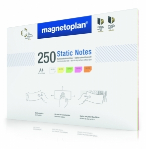 MAGNETOPLAN Static notes za označavanje bez lepka A4 (5x50 kom, 250L)