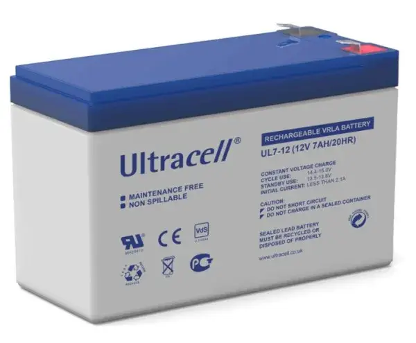 Ultracell Akumulator UL7-12, 12 V, 7Ah, Klema F1, 4.8 mm,151x65x99 mm