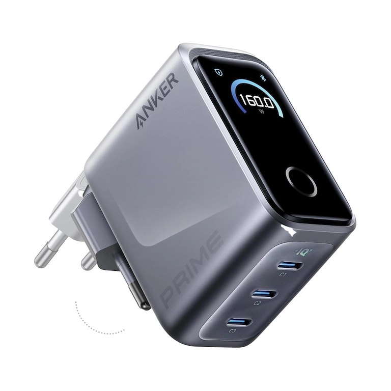 Anker Prime Charger (160W, 3 Ports, Smart Display)