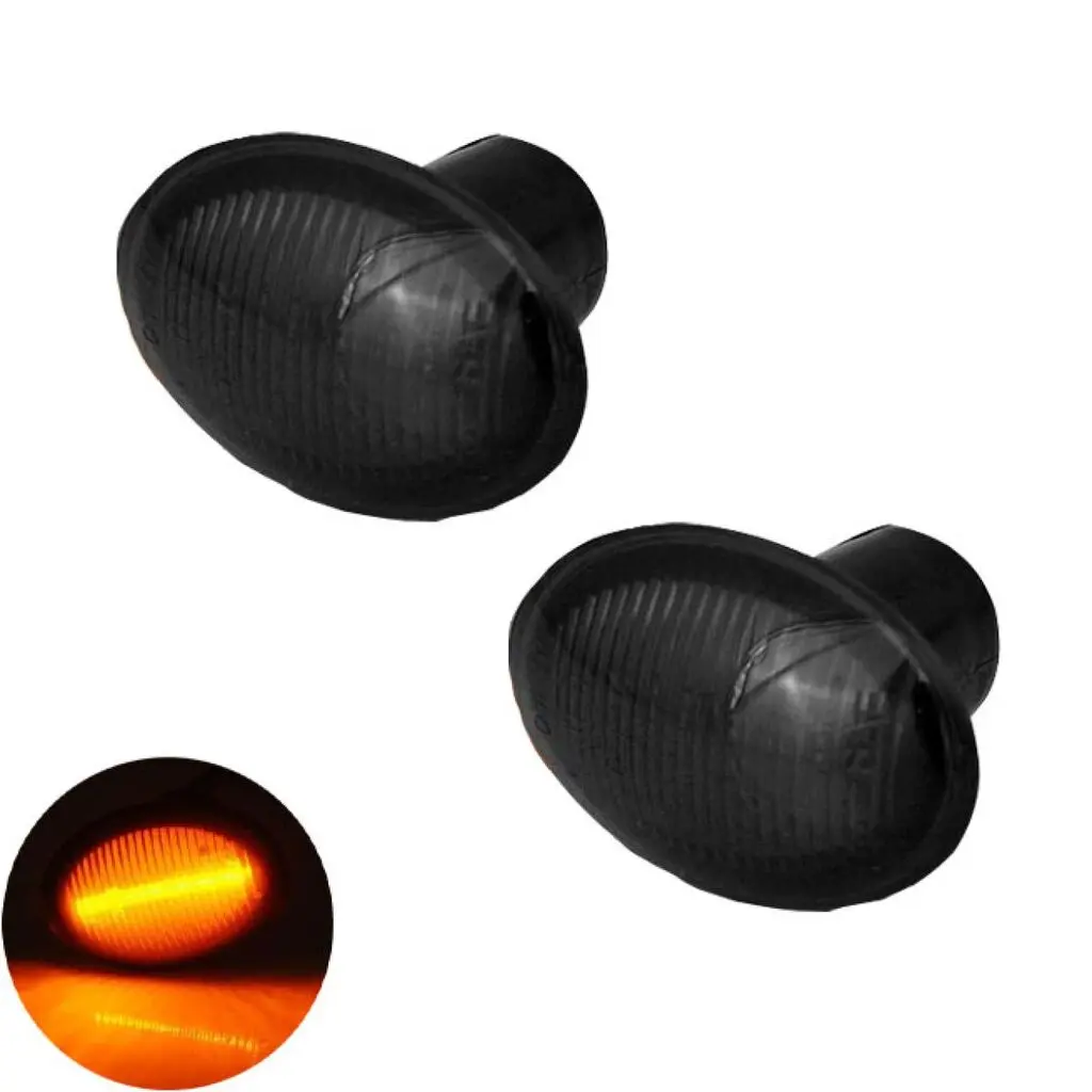 OEM Kristalni LED bočni migavci Fiat 500, 2007+ / Ford Ka, 2008+ / Lancia Ypsilon, Crna