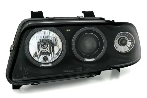 OEM Kristalni farovi Angel Eyes Audi A4, 1995-1998, Crna