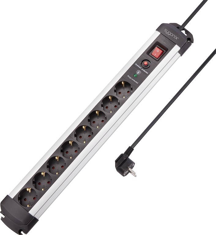 Sygonix SY-4755614 razvodna letva sa prenaponskom zaštitom 8x utičnica 230 V/AC