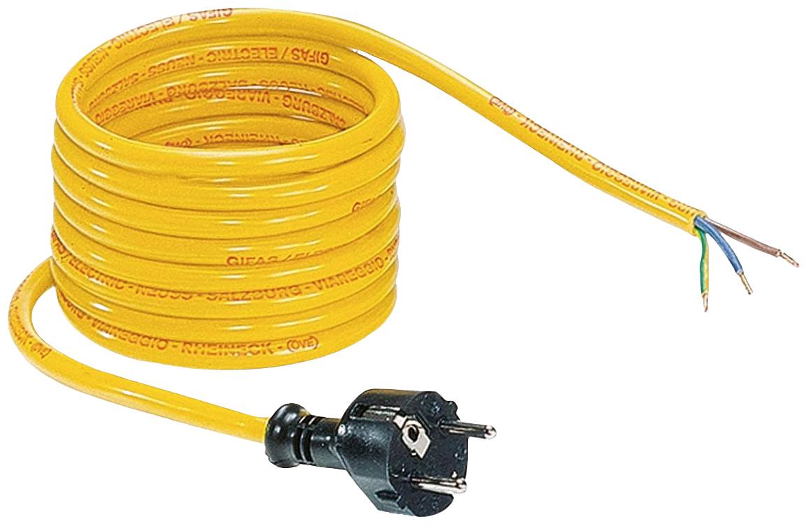 Gifas Electric napojni priključni kabl 10 m žuta sigurnosni muški konektor 2755951