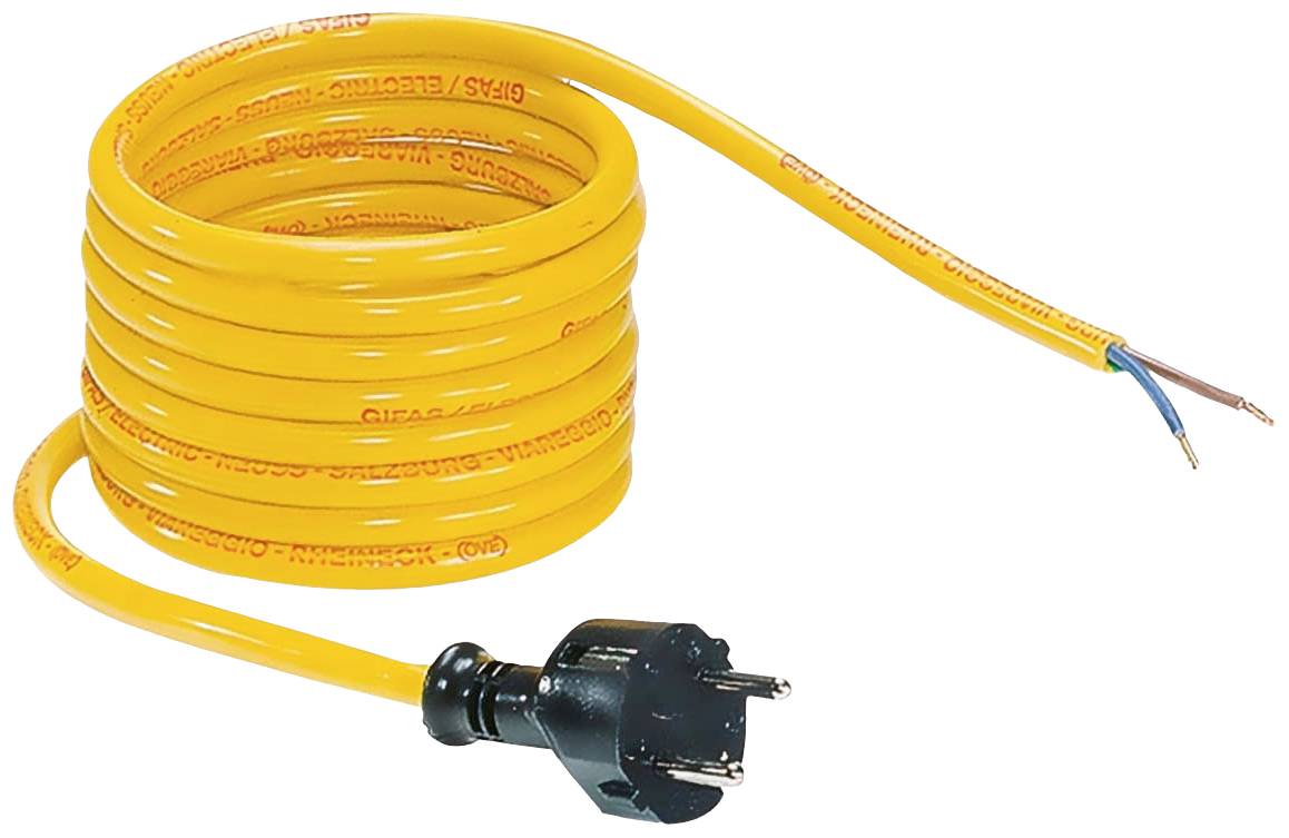 Gifas Electric napojni priključni kabl 3 m žuta sigurnosni muški konektor 2755928