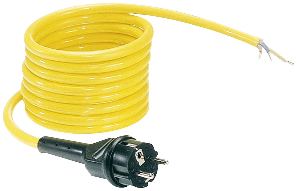 Gifas Electric napojni priključni kabl 10 m žuta sigurnosni muški konektor