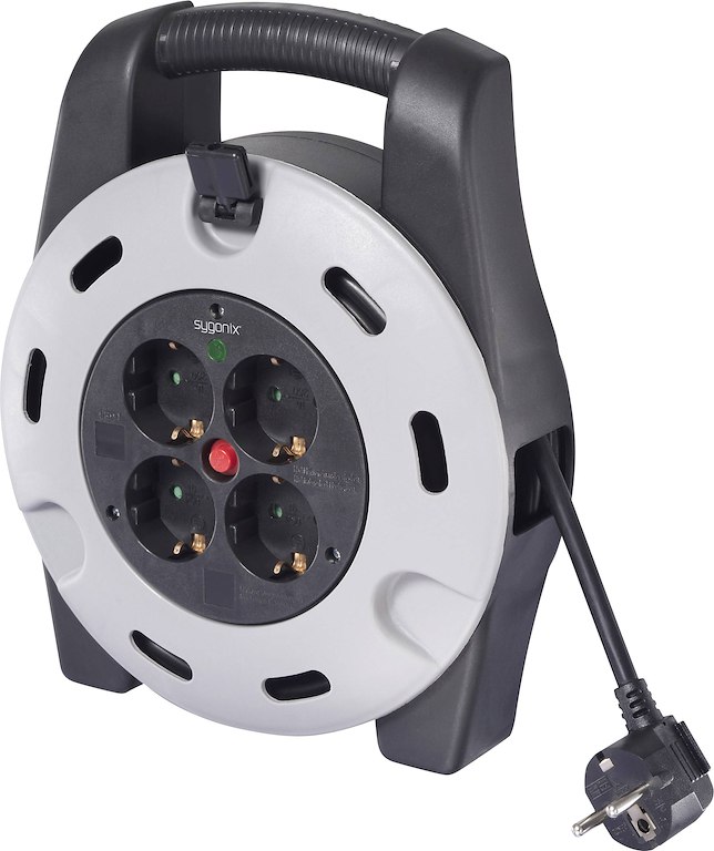 Sygonix SY-6910046 kablovski doboš 10 m crna, siva sigurnosni muški konektor