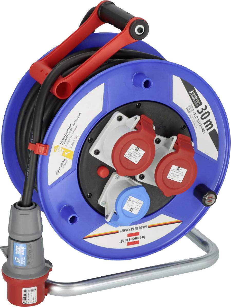 Brennenstuhl kablovski doboš 30 m crna, plava, crvena 24 cm