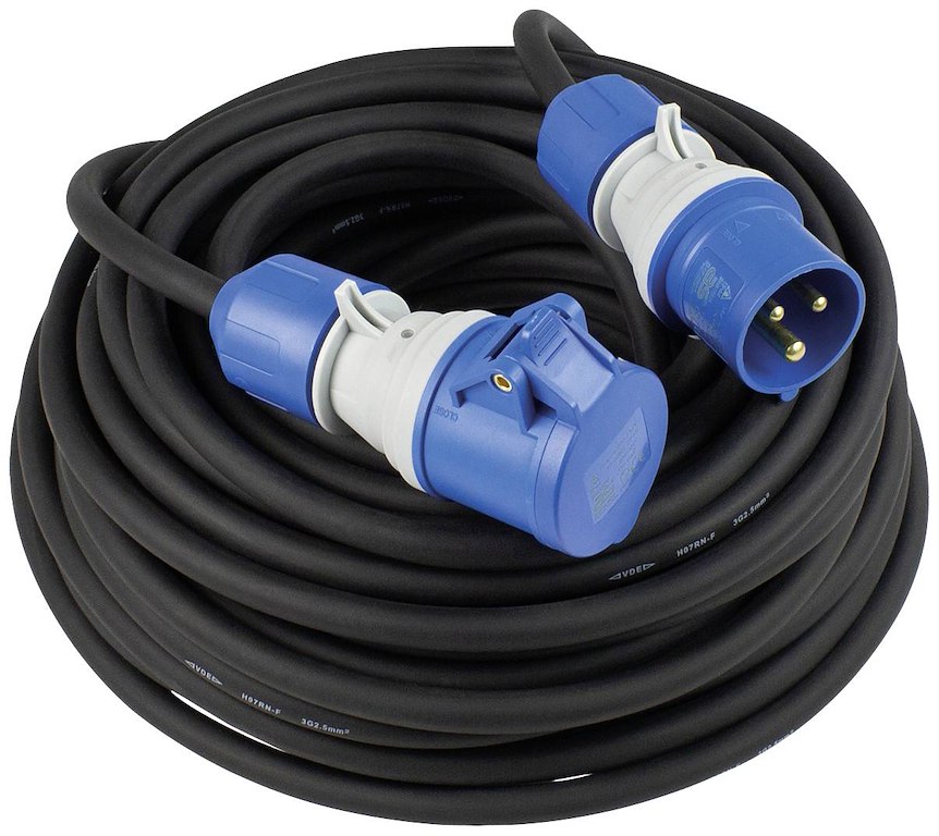 AS Schwabe H07RN-F strujni produžni kabl 25 m 230 V crna, plava