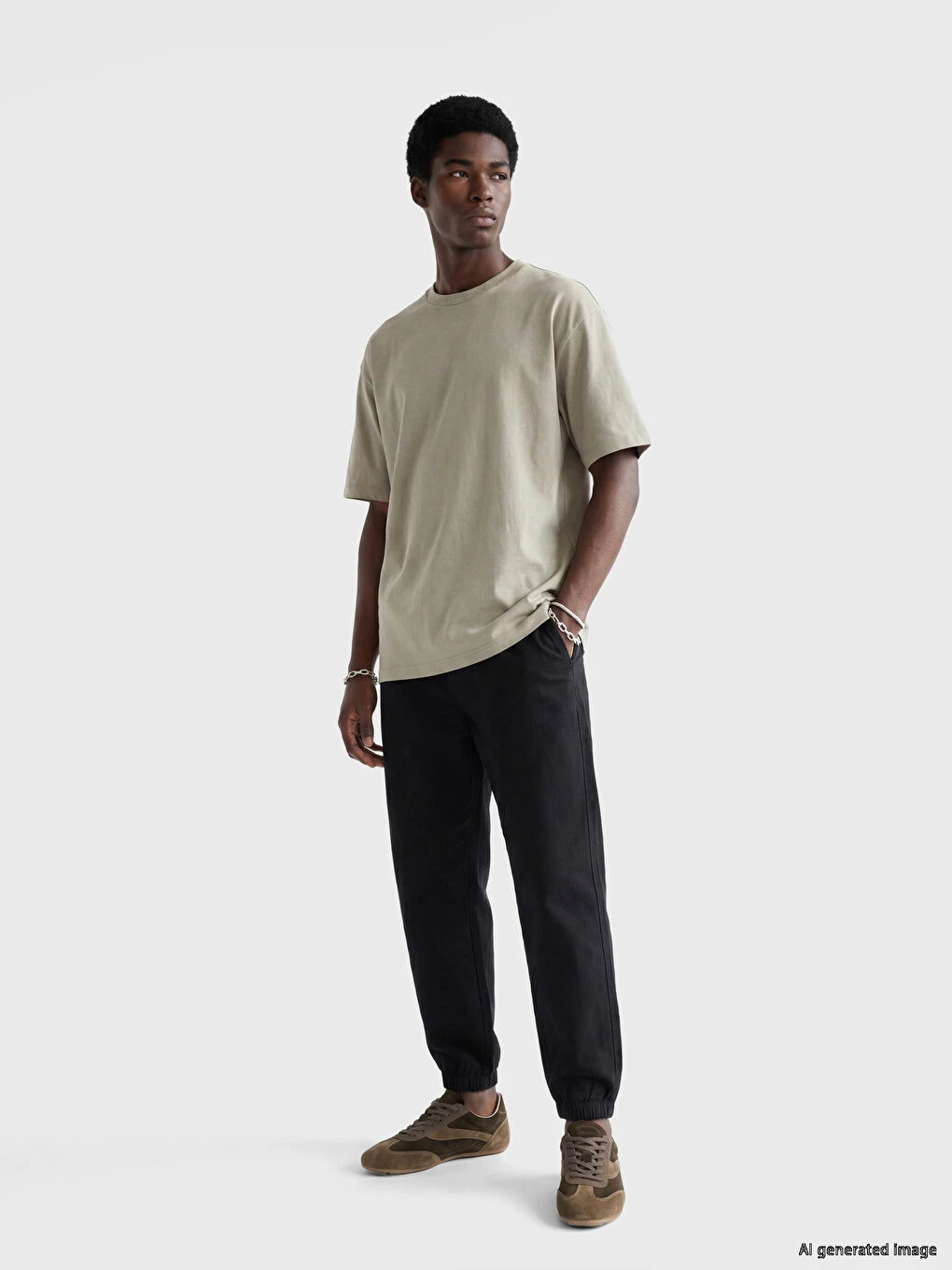 XSIDE Regular Fit Muške Jogger Pantalone Od Gabardina