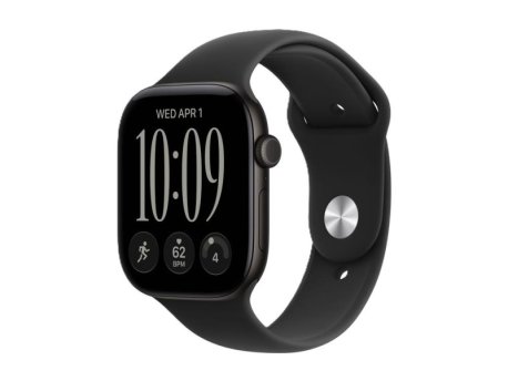 APPLE Watch Series 12 GPS 46mm Black Aluminium Case with Black Sport Band - M/L (MJEL4WF/A)